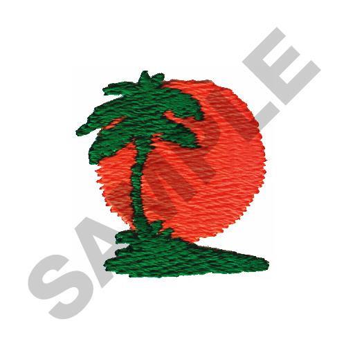PALM TREE SCENE LG Embroidery Design - EmbroideryDesigns